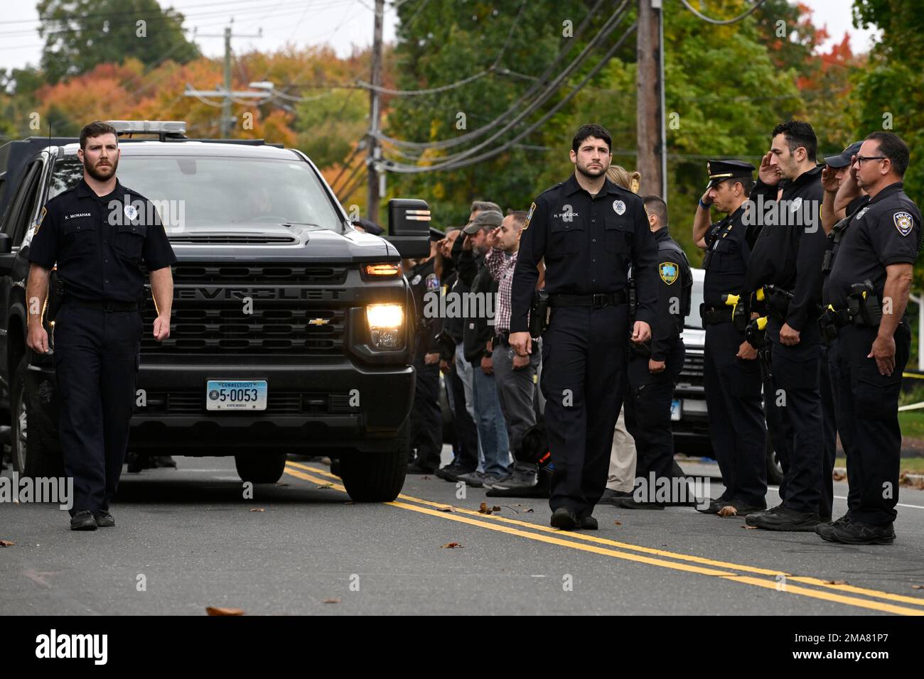 Bristol Police Officers Kevin Monahan, left, and Harrison Pollock walk ...