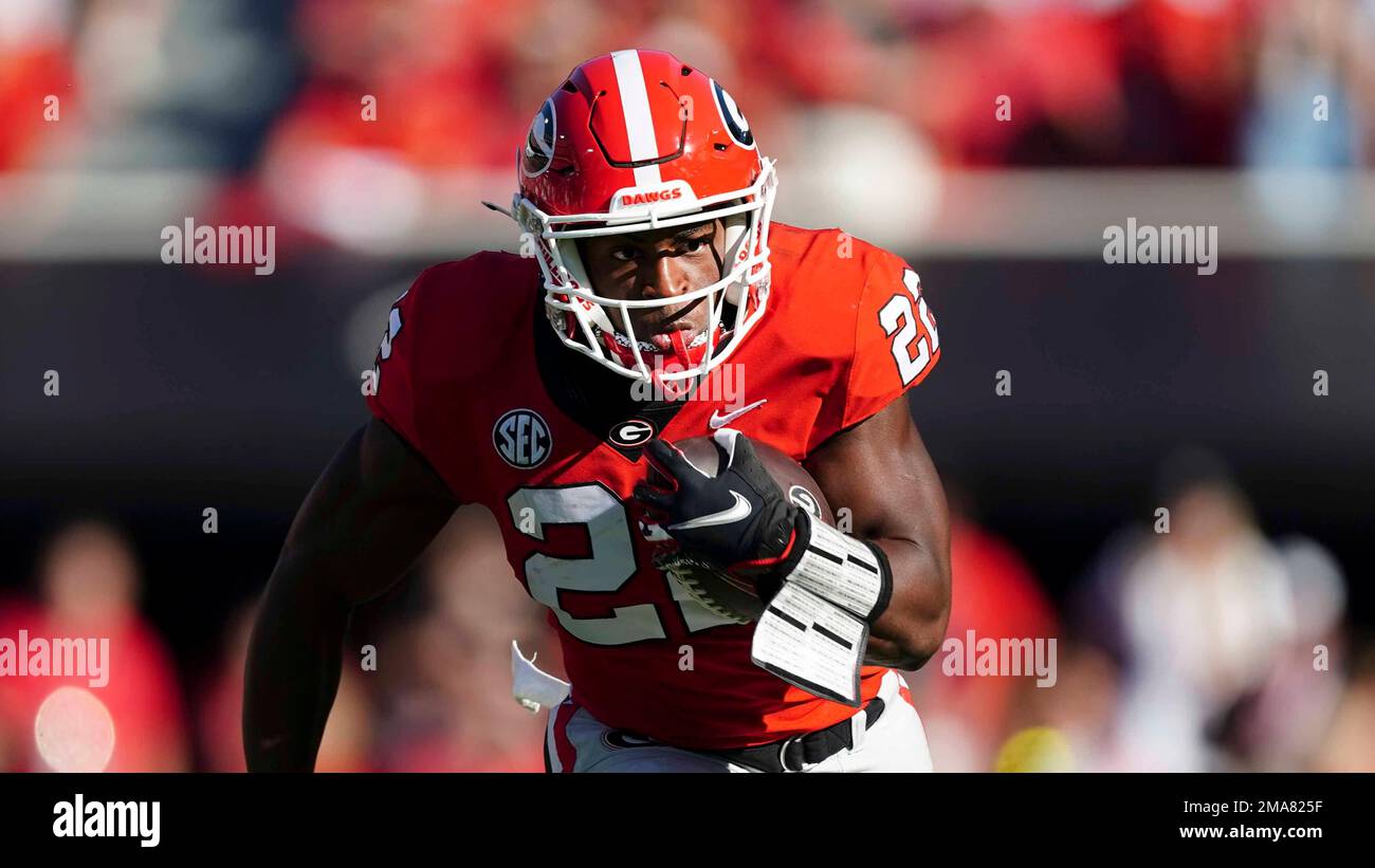 Georgia running back Branson Robinson (22) runs the ball an NCAA ... Georgia running back Branson Robinson (22) runs the ball an NCAA ...