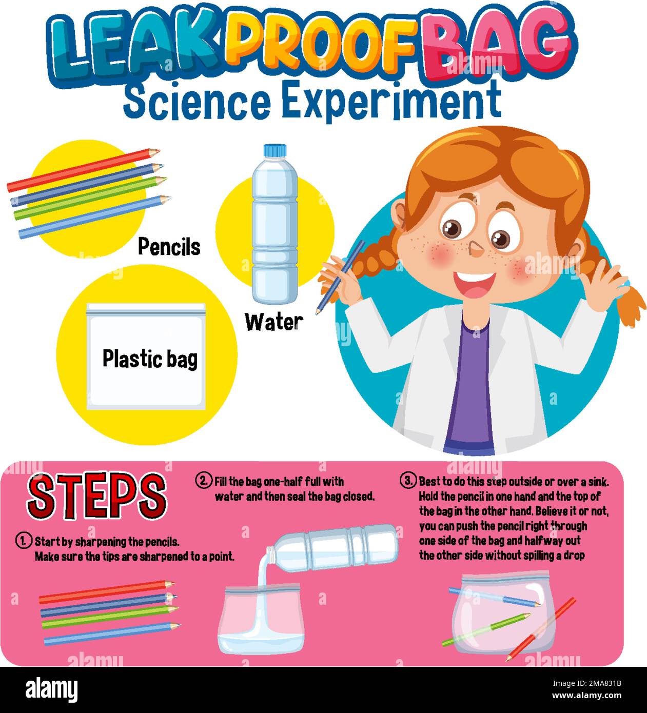 Leak Proof Bag Science Experiment illustration Stock Vector Image & Art ...