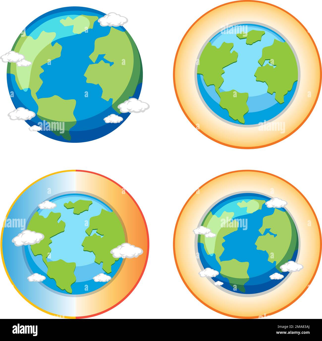Set of globe with global warming illustration Stock Vector Image & Art ...