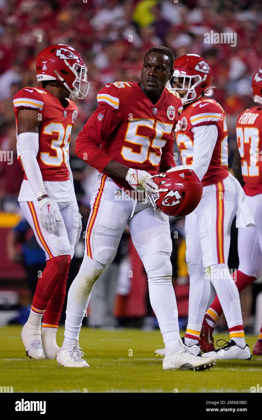 Kansas City Chiefs defensive end Frank Clark in action during an NFL ...