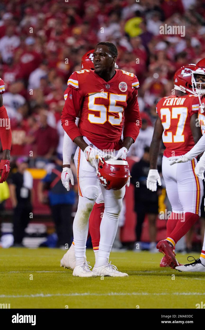 Kansas City Chiefs defensive end Frank Clark in action during an NFL ...