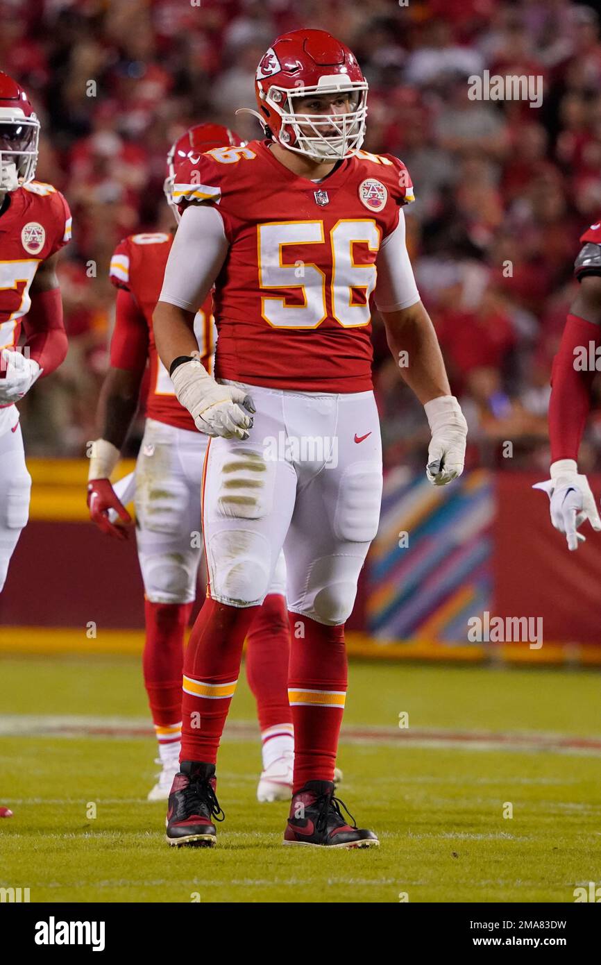 Kansas City Chiefs defensive end George Karlaftis in action during an ...