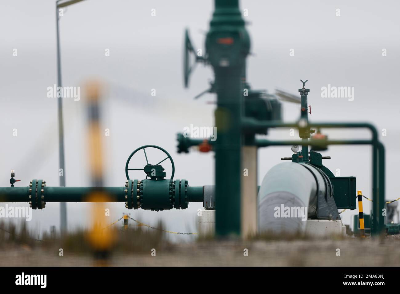Pipelines are pictured in a gaz terminal Thursday, Oct. 13, 2022 in ...
