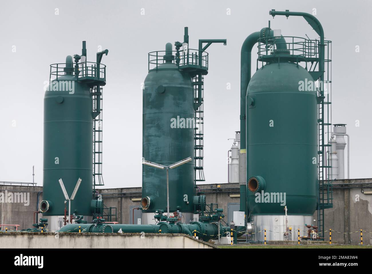 Tanks are pictured in a gaz terminal Thursday, Oct. 13, 2022 in ...