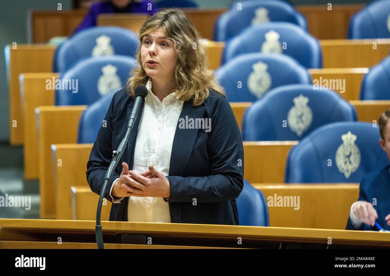 THE HAGUE - Marieke Koekkoek (Volt) during a plenary debate on the ...