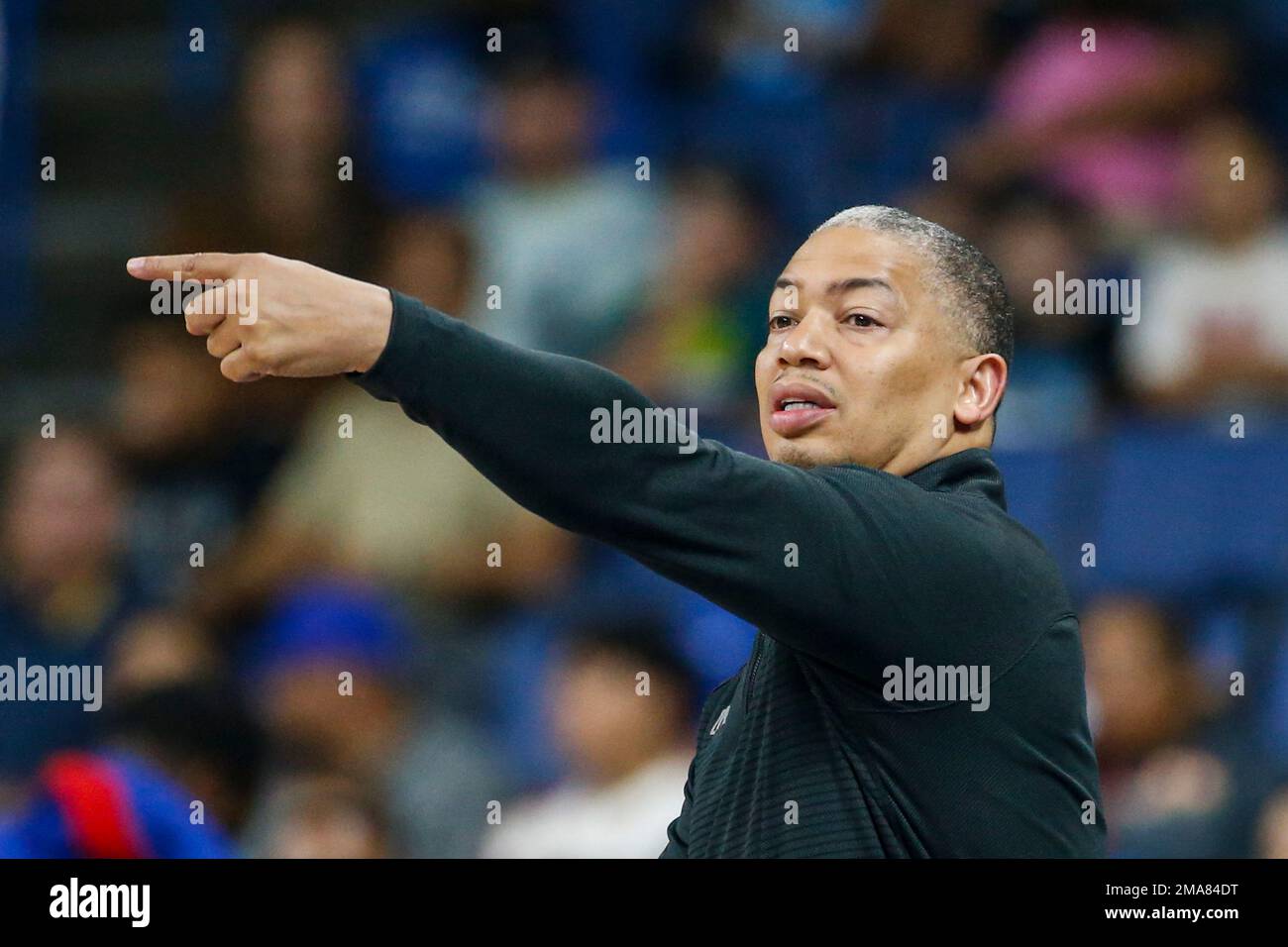 Los Angeles Clippers head coach Tyronn Lue directs during the first ...