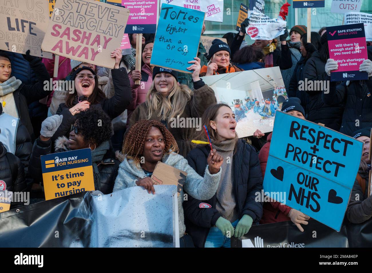 Royal College Of Nursing and Unite Hold a Two Day Protest outside ...