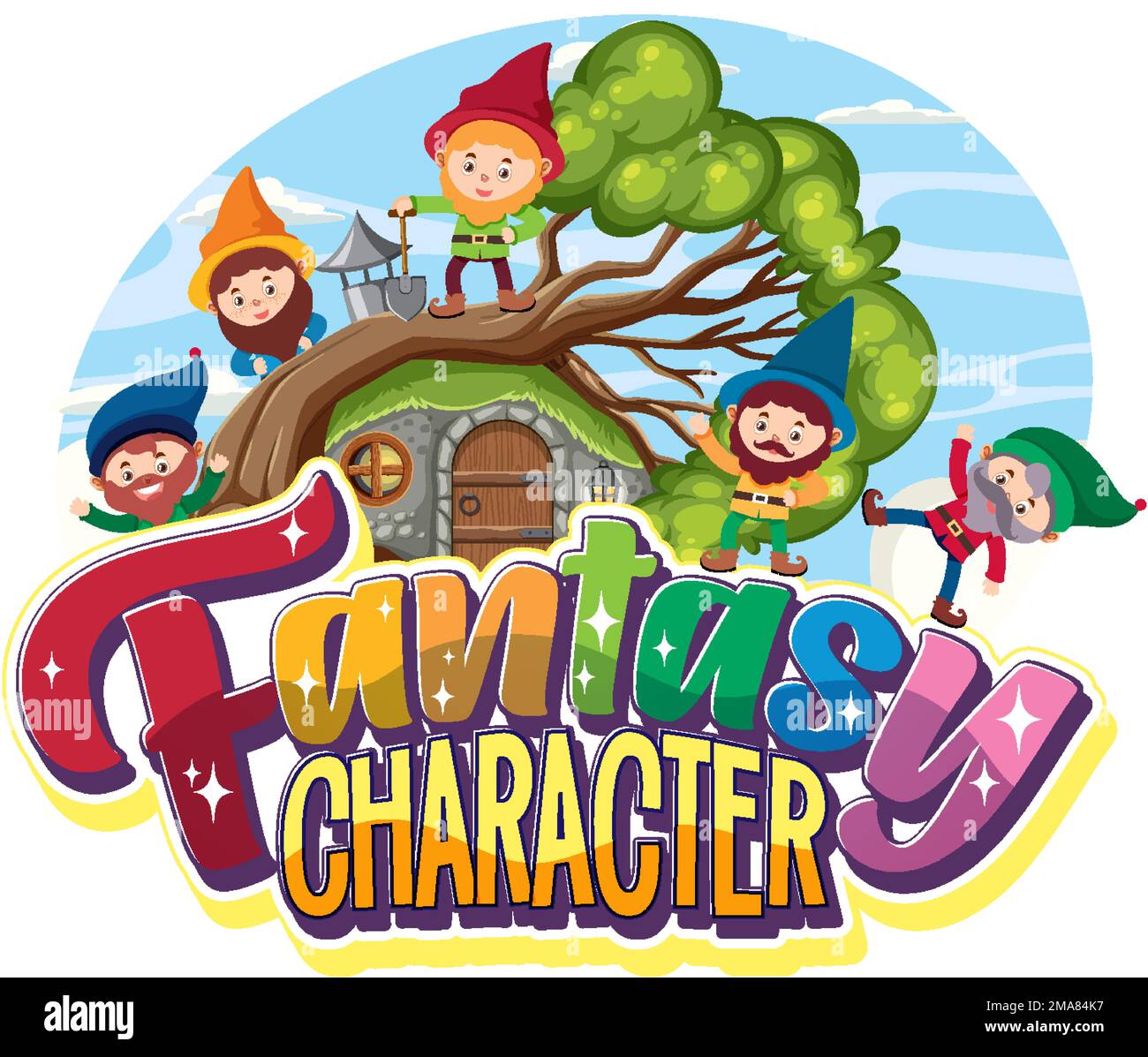 Fantasy character text design illustration Stock Vector Image & Art - Alamy