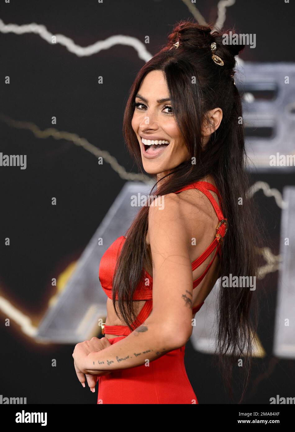Sarah Shahi attends the world premiere of "Black Adam" in Times Square ...