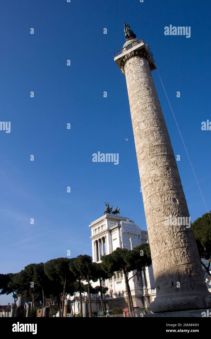 Trajan's Column, triumphal column and place where the relics of Emperor ...