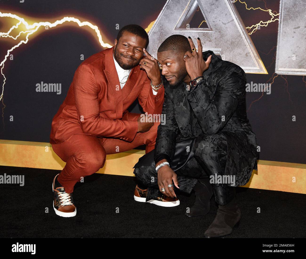 Edwin Hodge, left, and brother Aldis Hodge attend the world premiere of ...