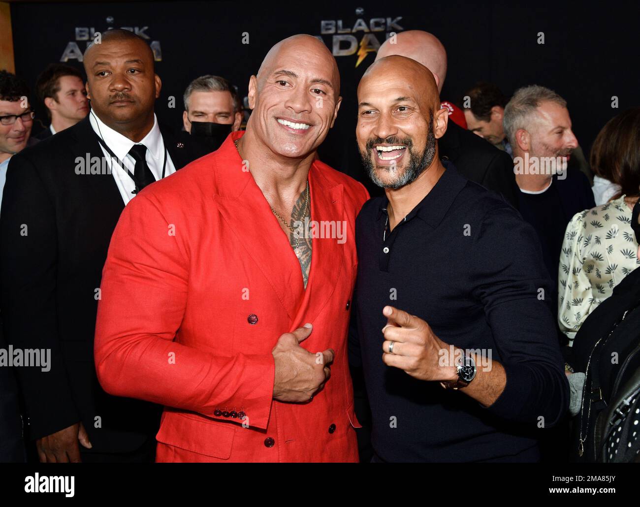 Dwayne Johnson, left, and Keegan-Michael Key attend the world premiere ...