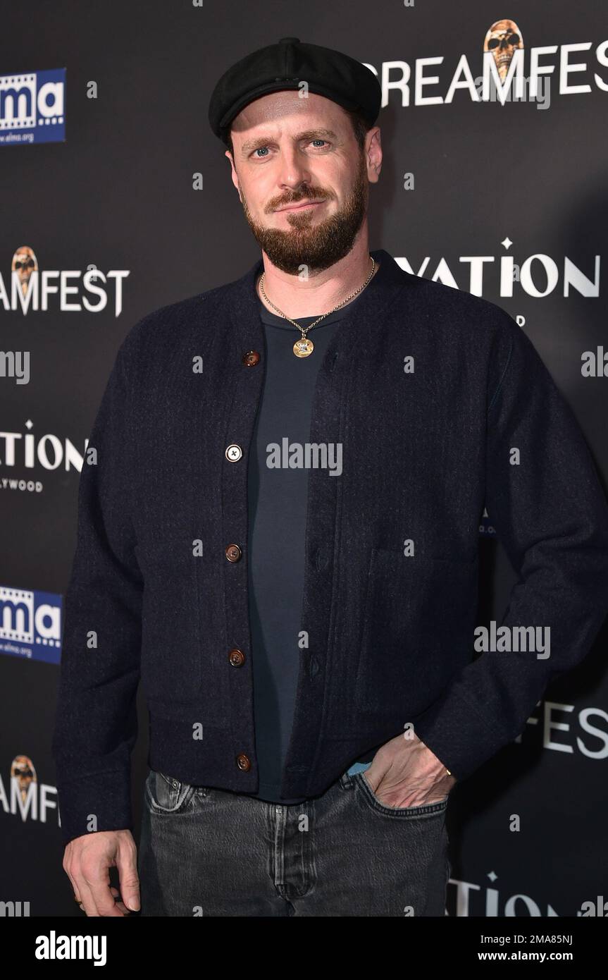 Martin Owen arrives at a red carpet event for "The Loneliest Boy in the World" during Screamfest ...