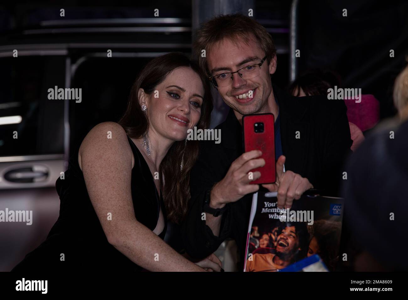 Claire Foy interacts with fans upon arrival for the premiere of the ...