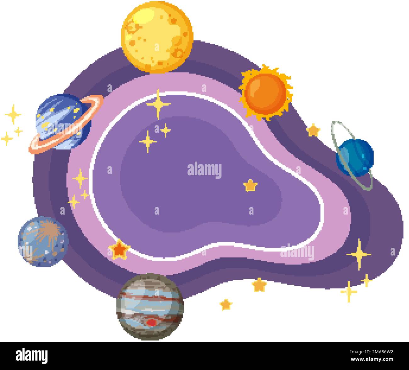 Planets in the space background template illustration Stock Vector ...