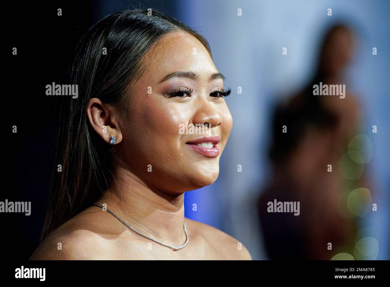 Sunisa Lee poses for photos on the red carpet at the Women's Sports Foundation's Annual Salute ...