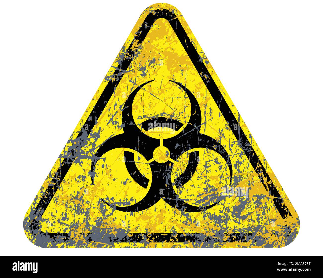 classic biohazard warning symbol in yellow triangle vector isolated on ...