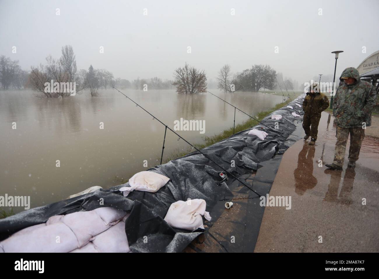 Due to the high water level of the Korana River, which has reached 752 ...