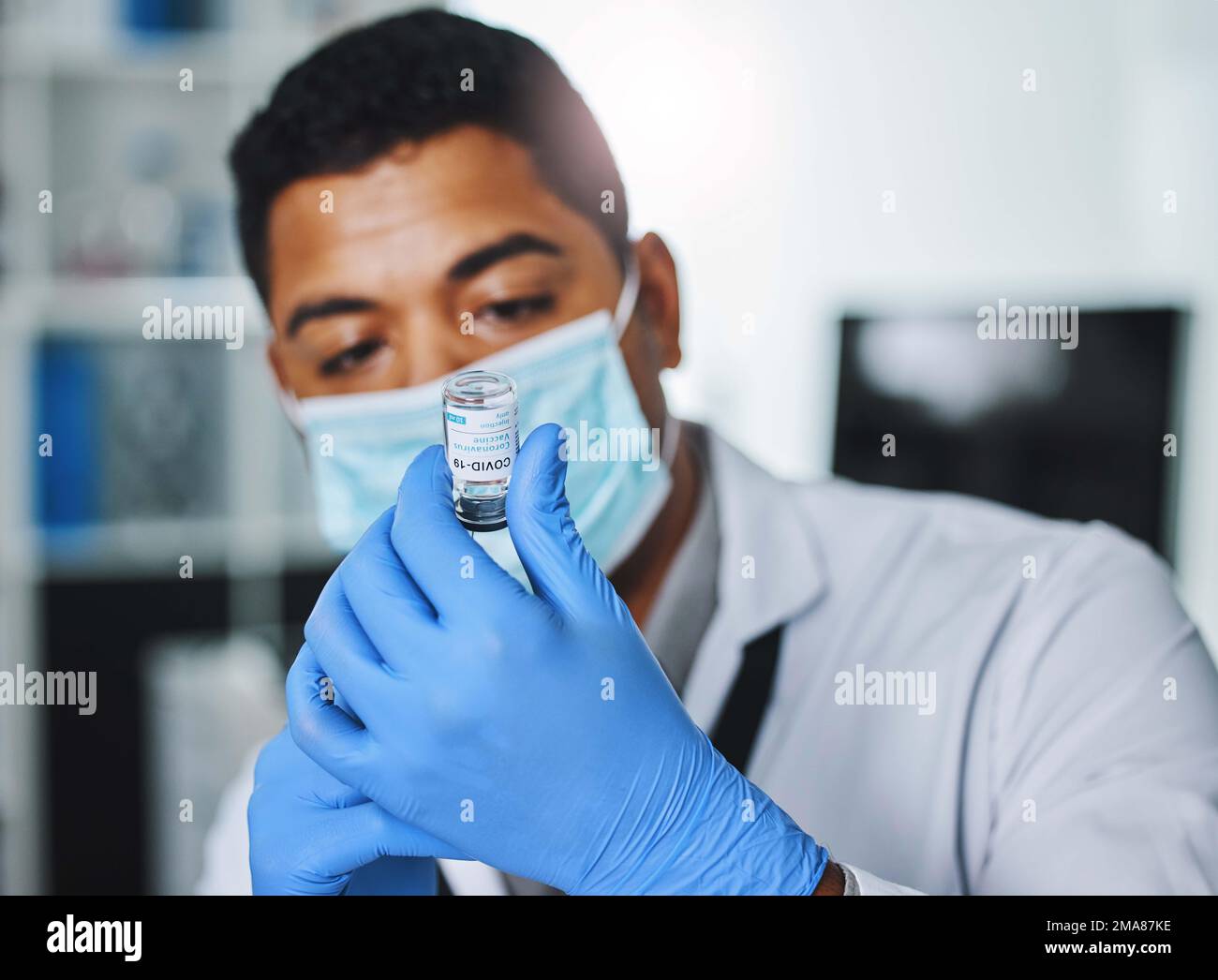 Surprising the world with a new discovery. a young male researcher ...