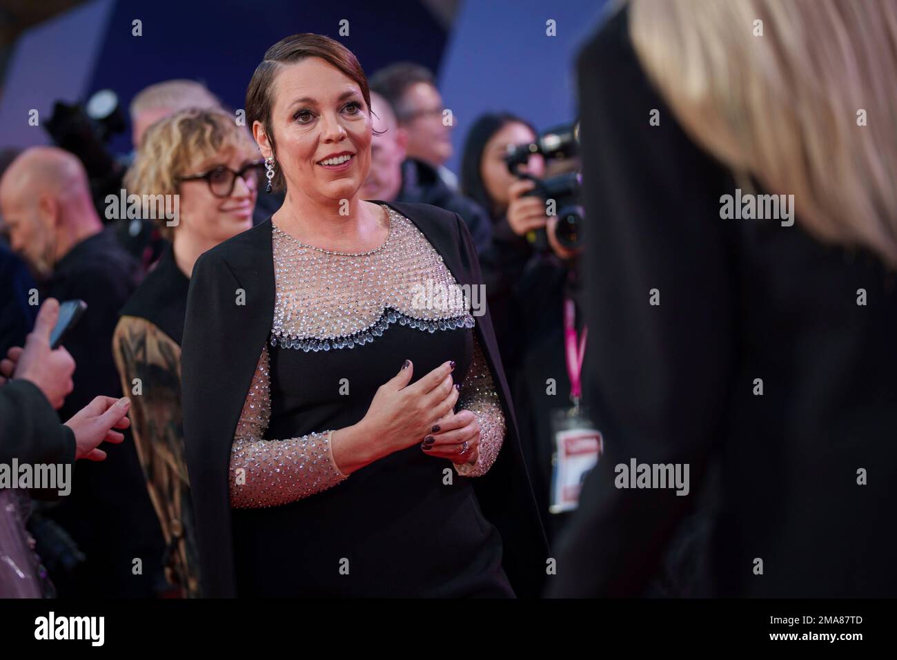Olivia Colman poses for photographers upon arrival for the premiere of ...
