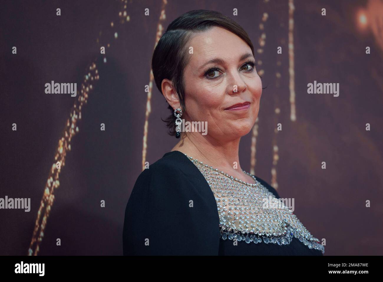 Olivia Colman poses for photographers upon arrival for the premiere of ...