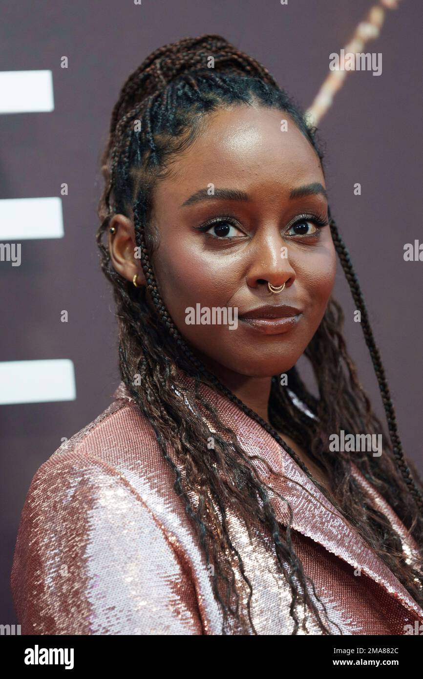 Crystal Clarke poses for photographers upon arrival for the premiere of ...