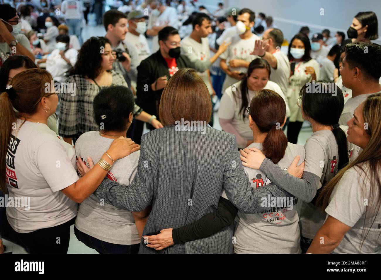 Sen. Catherine Cortez Masto, D-Nev., center, poses for photos with ...