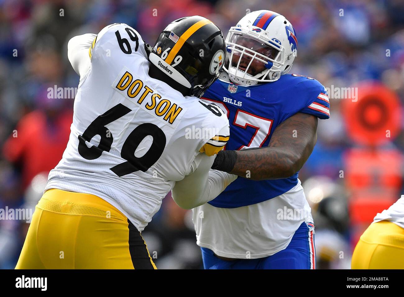 Buffalo Bills defensive tackle Jordan Phillips (97) is blocked by ...