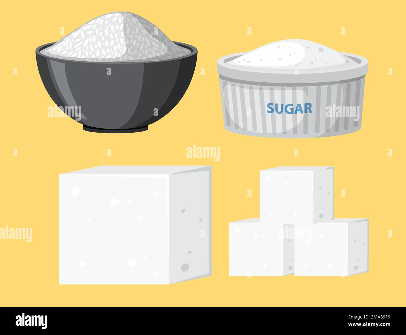 Set of sugar in differnt form illustration Stock Vector Image & Art - Alamy