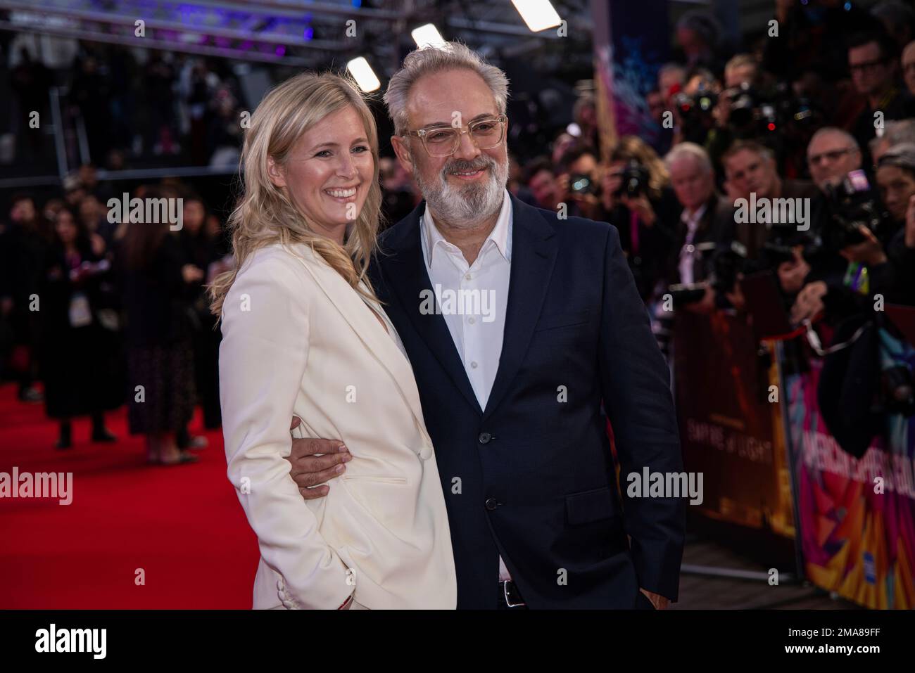 Director Sam Mendes and Alison Balsom pose for photographers upon ...