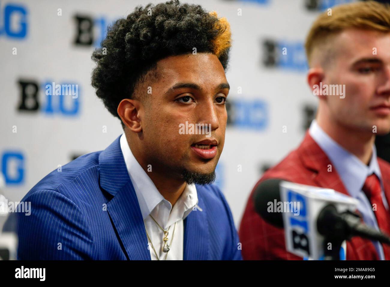 Wisconsin player Chucky Hepburn speaks during Big Ten NCAA college ...