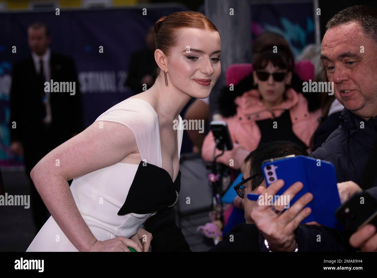 Hannah Onslow poses for photographers upon arrival for the premiere of ...