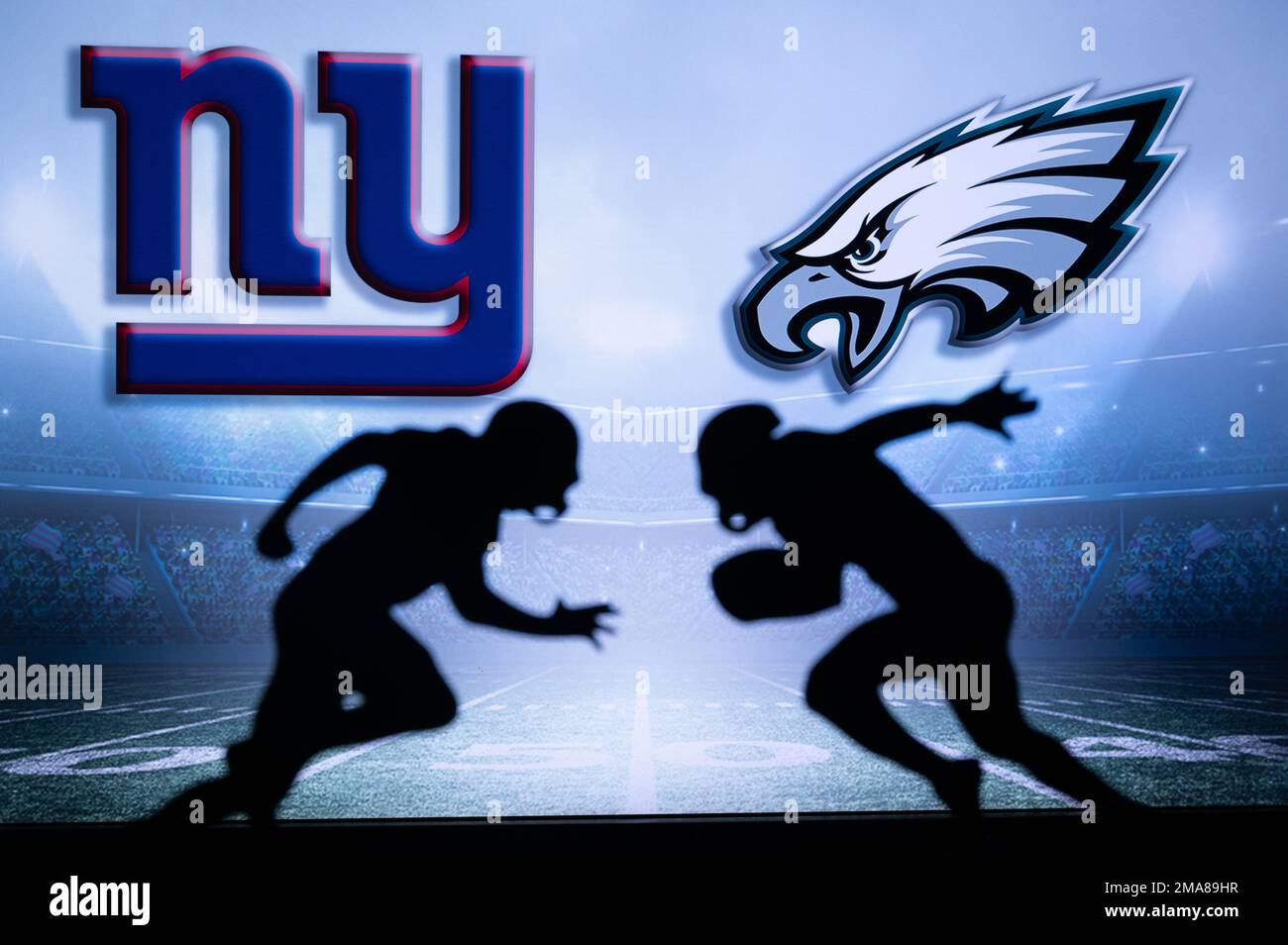 PHILADELPHIA, USA, JANUARY 18, 2023: New York Giants vs. Philadelphia ...