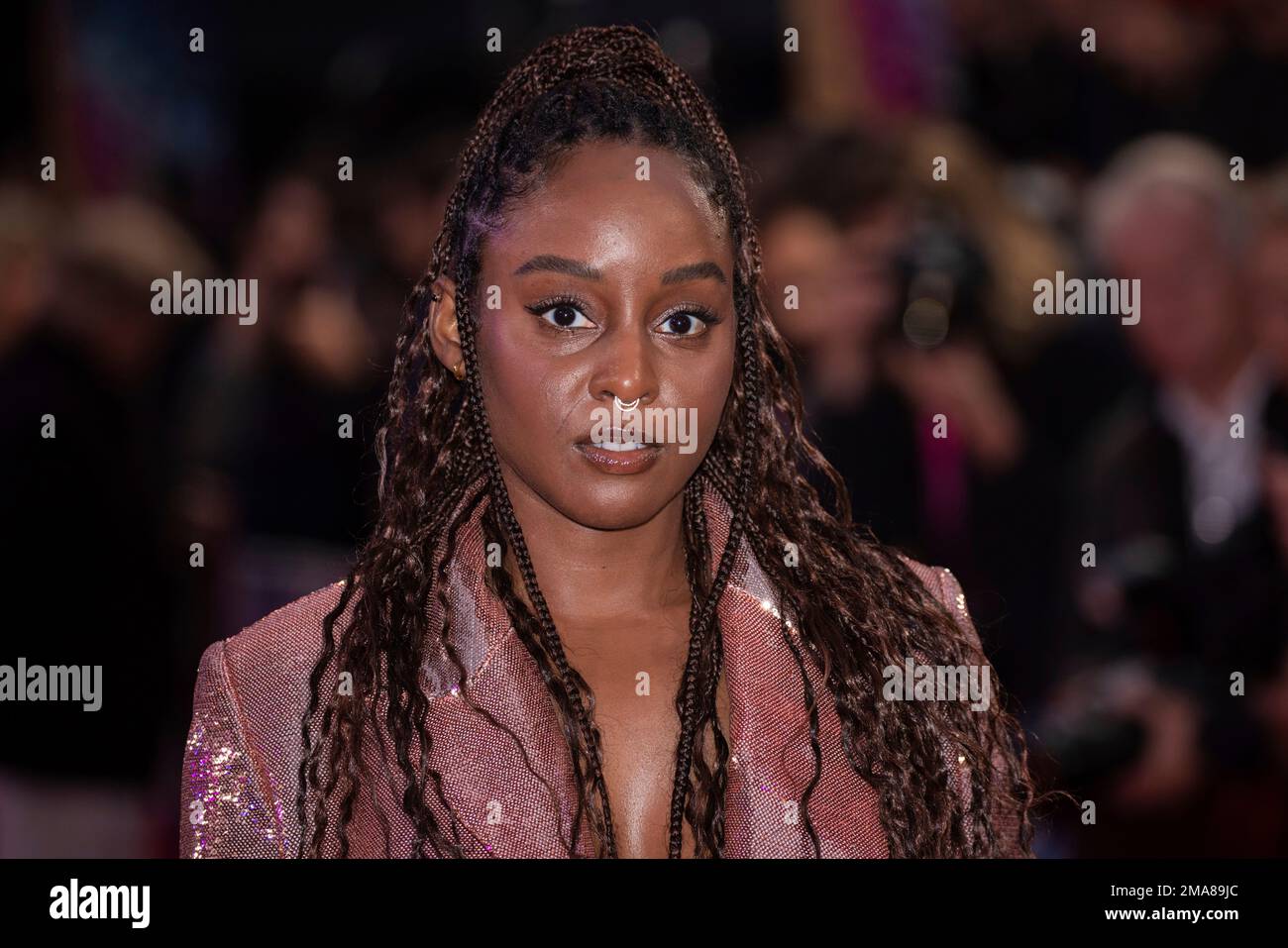 Crystal Clarke poses for photographers upon arrival for the premiere of ...