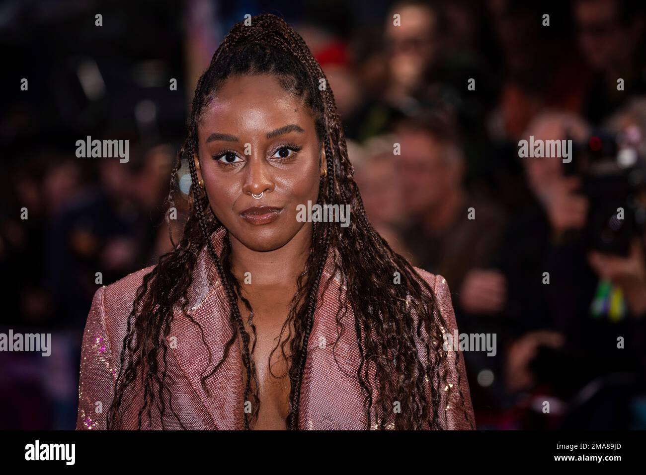 Crystal Clarke poses for photographers upon arrival for the premiere of ...