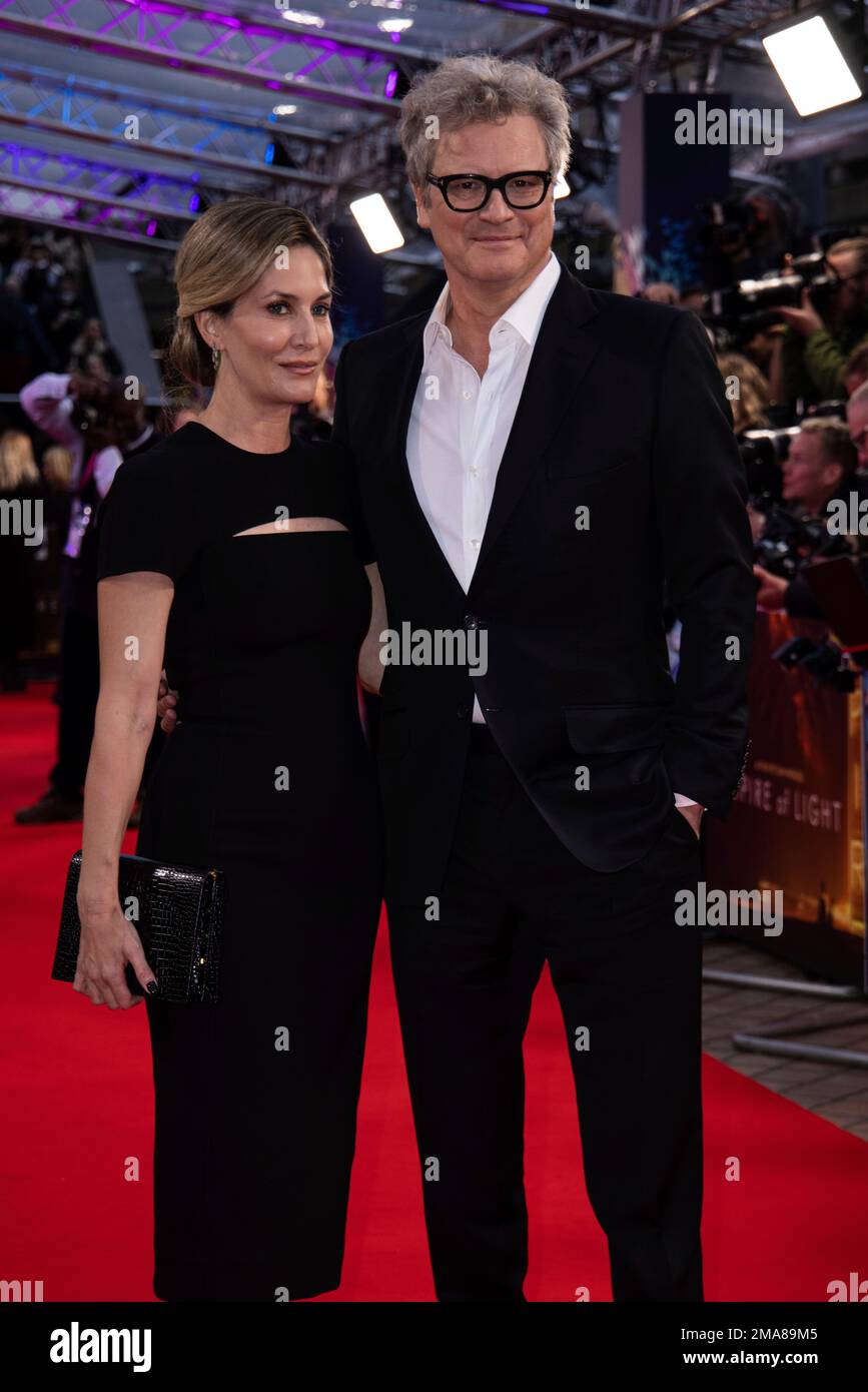 Maggie Cohn and Colin Firth pose for photographers upon arrival for the ...