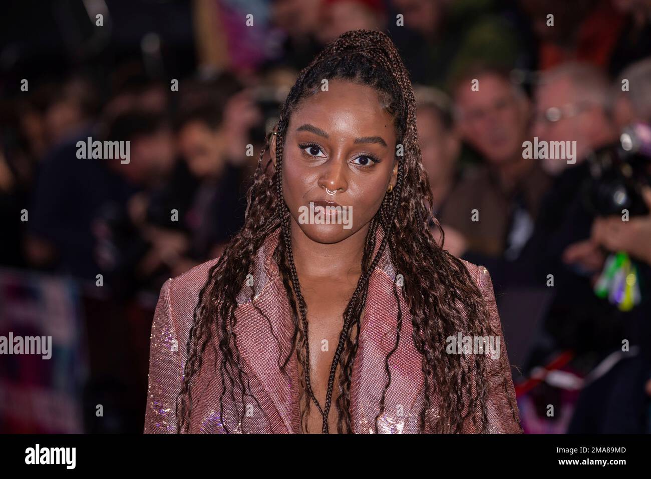 Crystal Clarke poses for photographers upon arrival for the premiere of ...