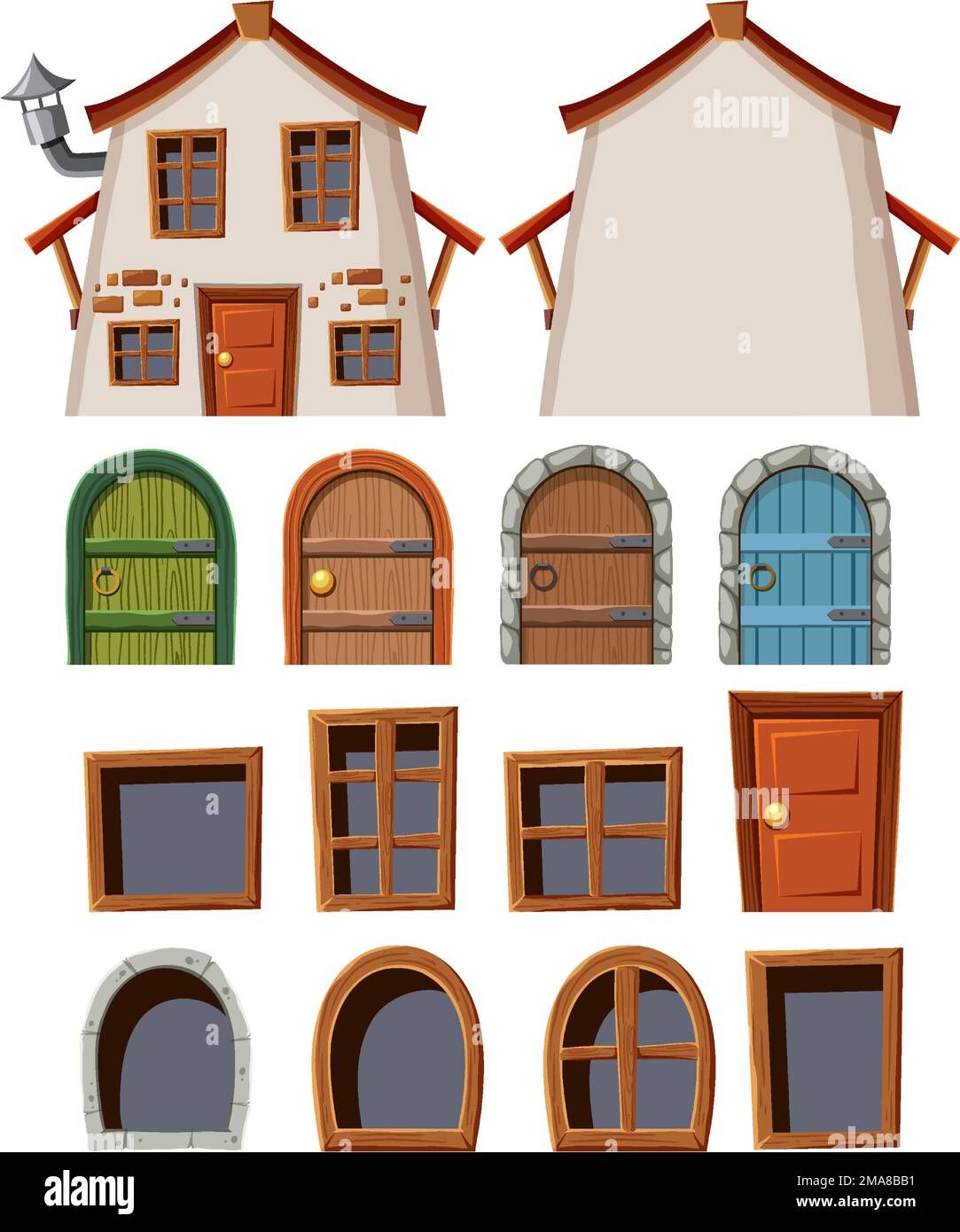 Set of fantasy house illustration Stock Vector Image & Art - Alamy