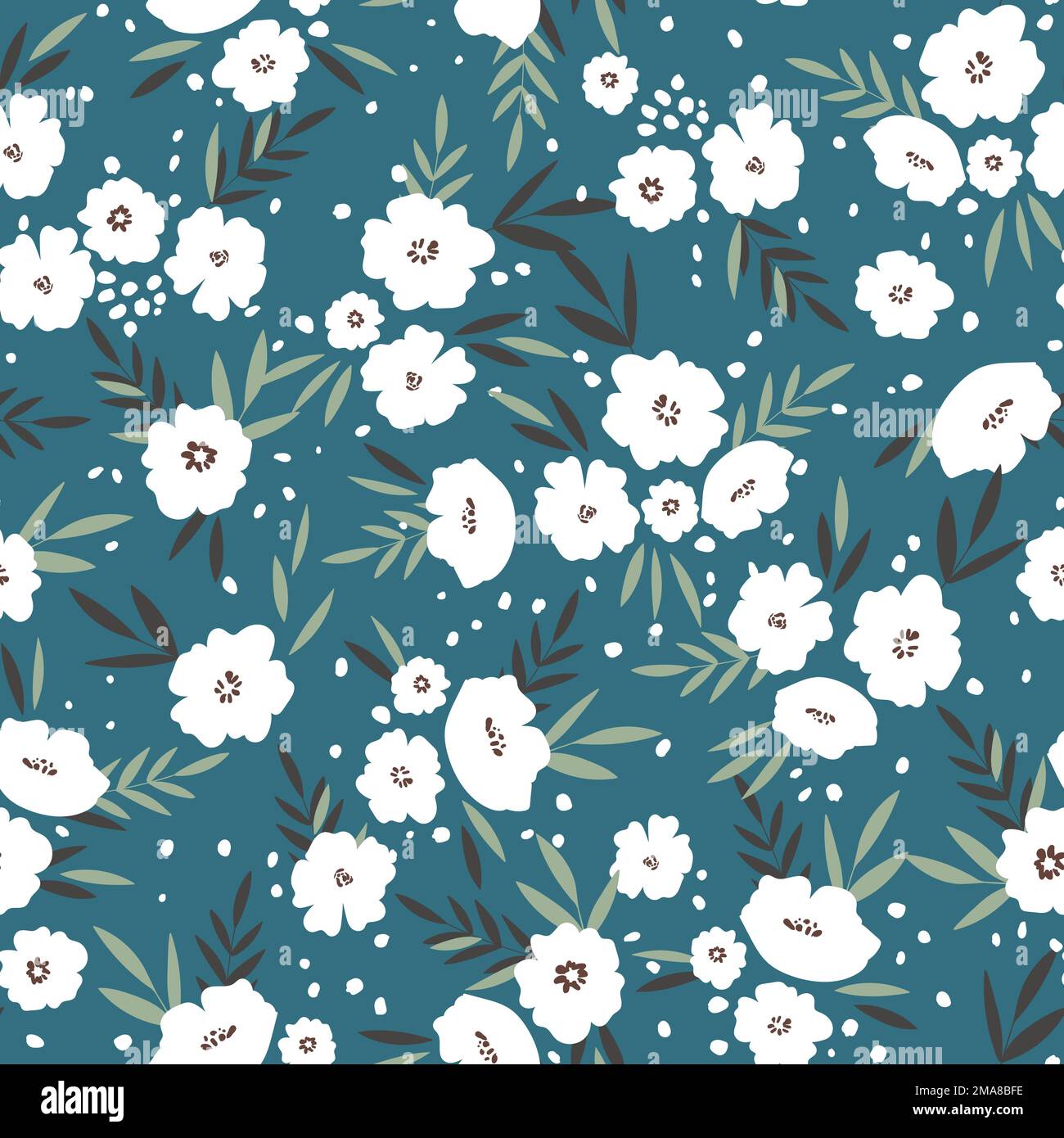 Seamless floral pattern based on traditional folk art ornaments ...