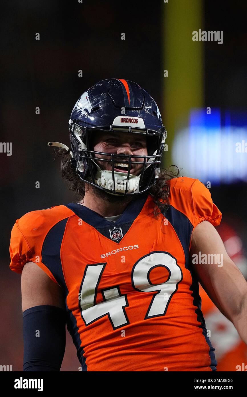 Denver Broncos linebacker Nik Bonitto (42)) against the Indianapolis ...