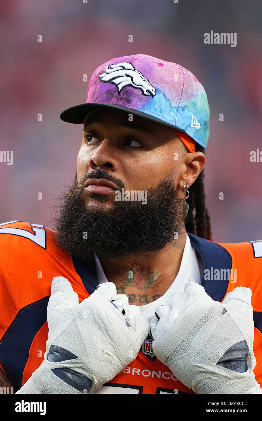 Denver Broncos guard Billy Turner (57) against the Indianapolis Colts ...