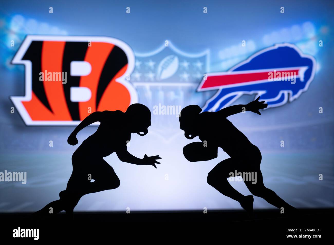 BUFFALO, USA, JANUARY 18, 2023: Cincinnati Bengals vs. Buffalo Bills ...