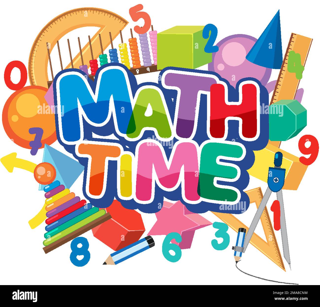Math Time Text Banner With Math Element Illustration Stock Vector Image And Art Alamy