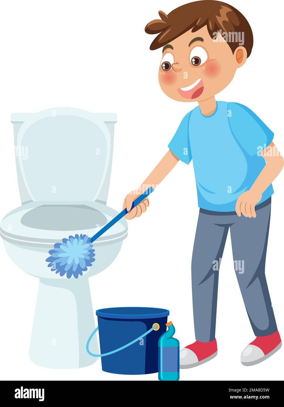 Cartoon character of kid cleaning illustration Stock Vector Image & Art ...