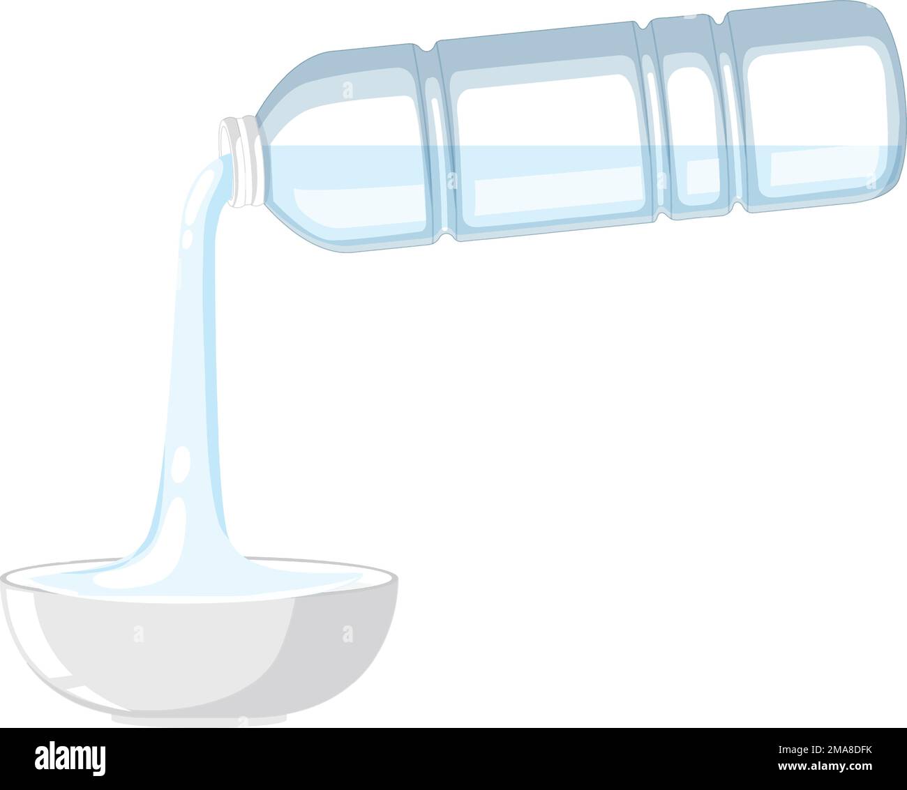 Pouring water from plastic bottle to a bowl illustration Stock Vector ...