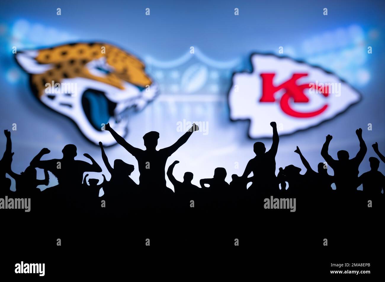 KANSAS, USA, JANUARY 18, 2023: Jacksonville Jaguars vs. Kansas City ...