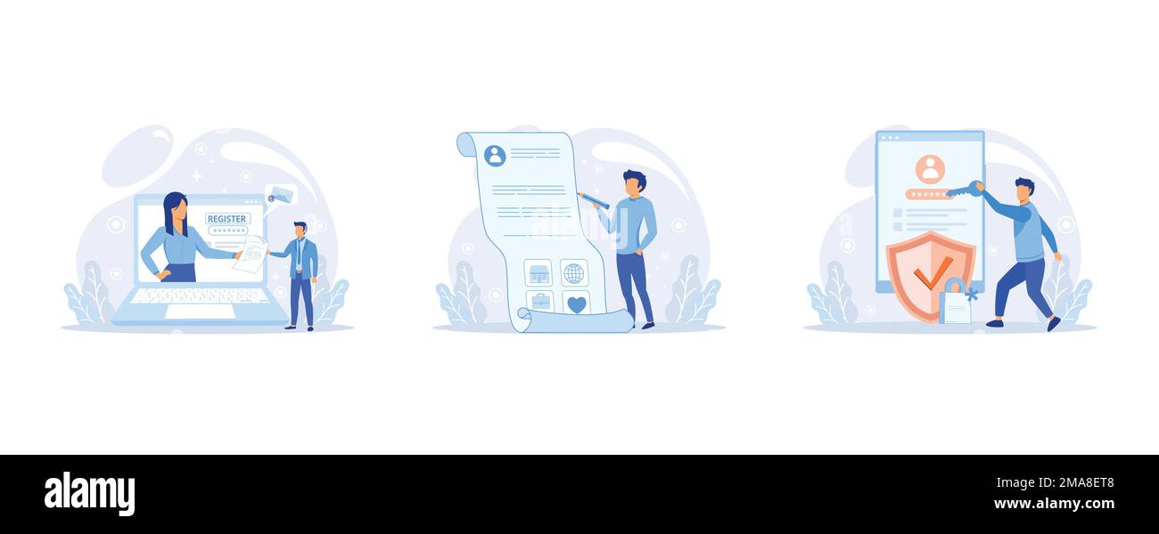 Registration Or Sign Up User Interface People Using Secure Login And