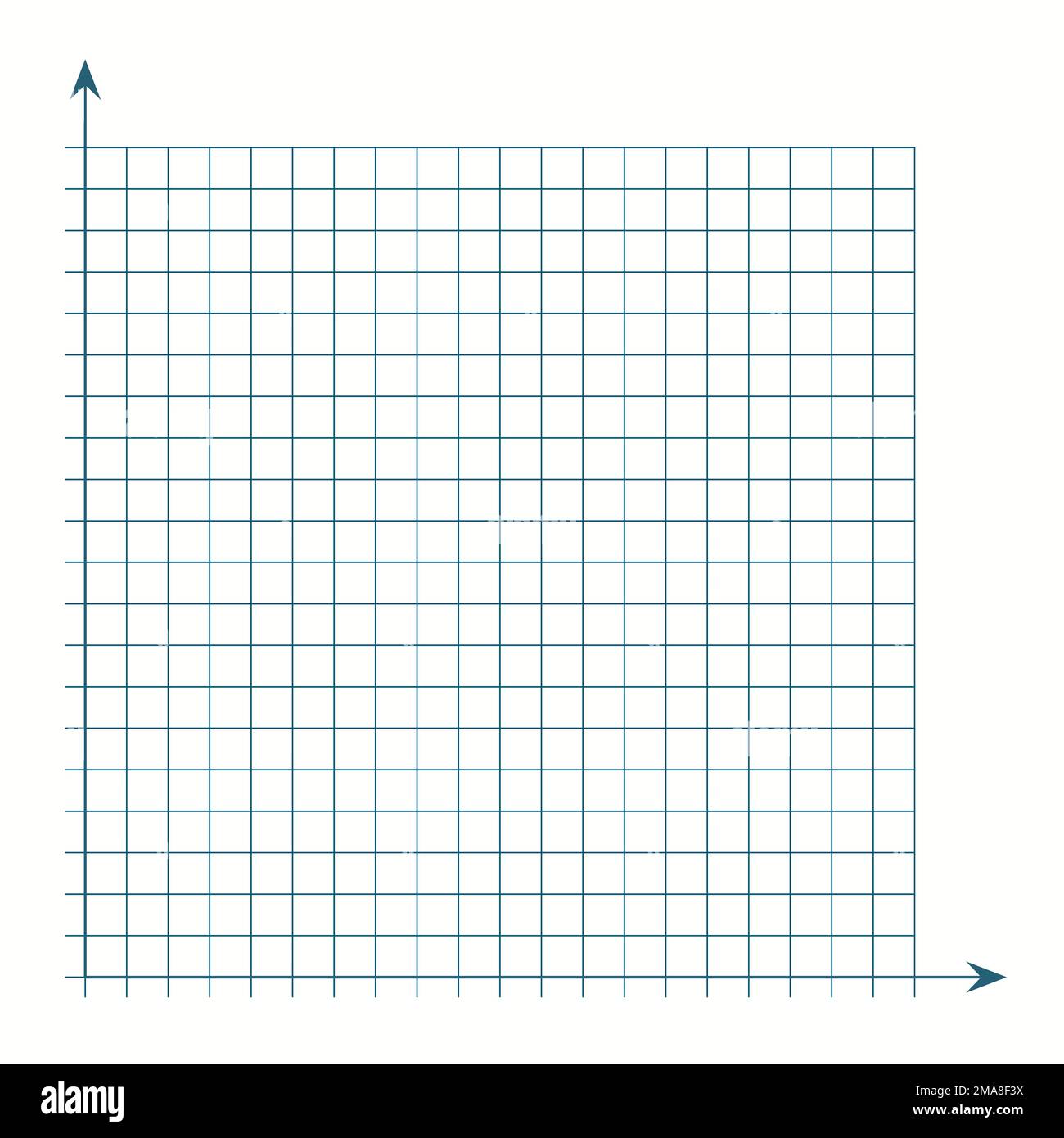 Grid paper. Mathematical graph. Cartesian coordinate system with x-axis ...