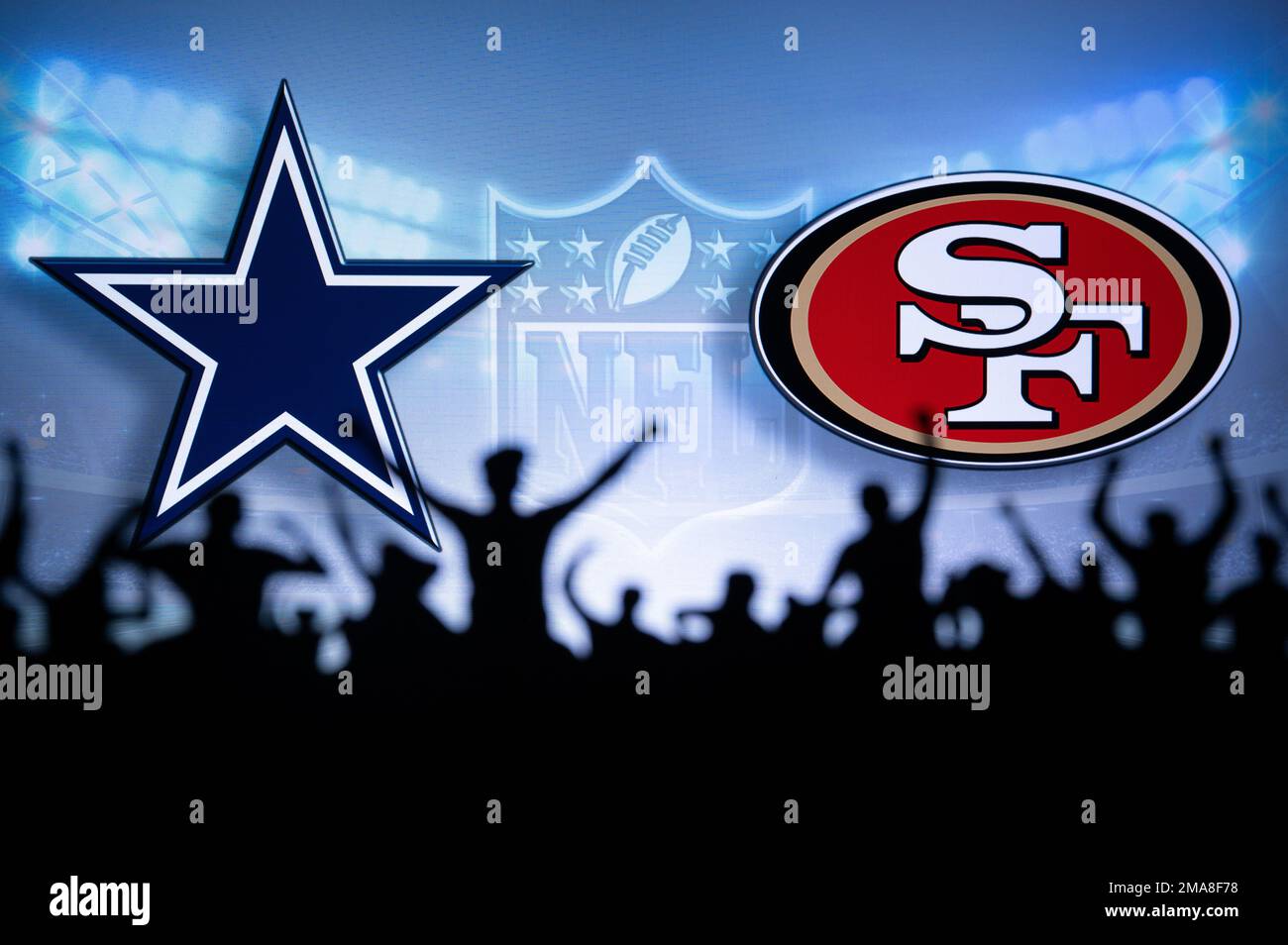 SAN FRANCISCO, USA, JANUARY 18, 2023: Dallas Cowboys vs. San Francisco 49ers. NFL Divisional ...